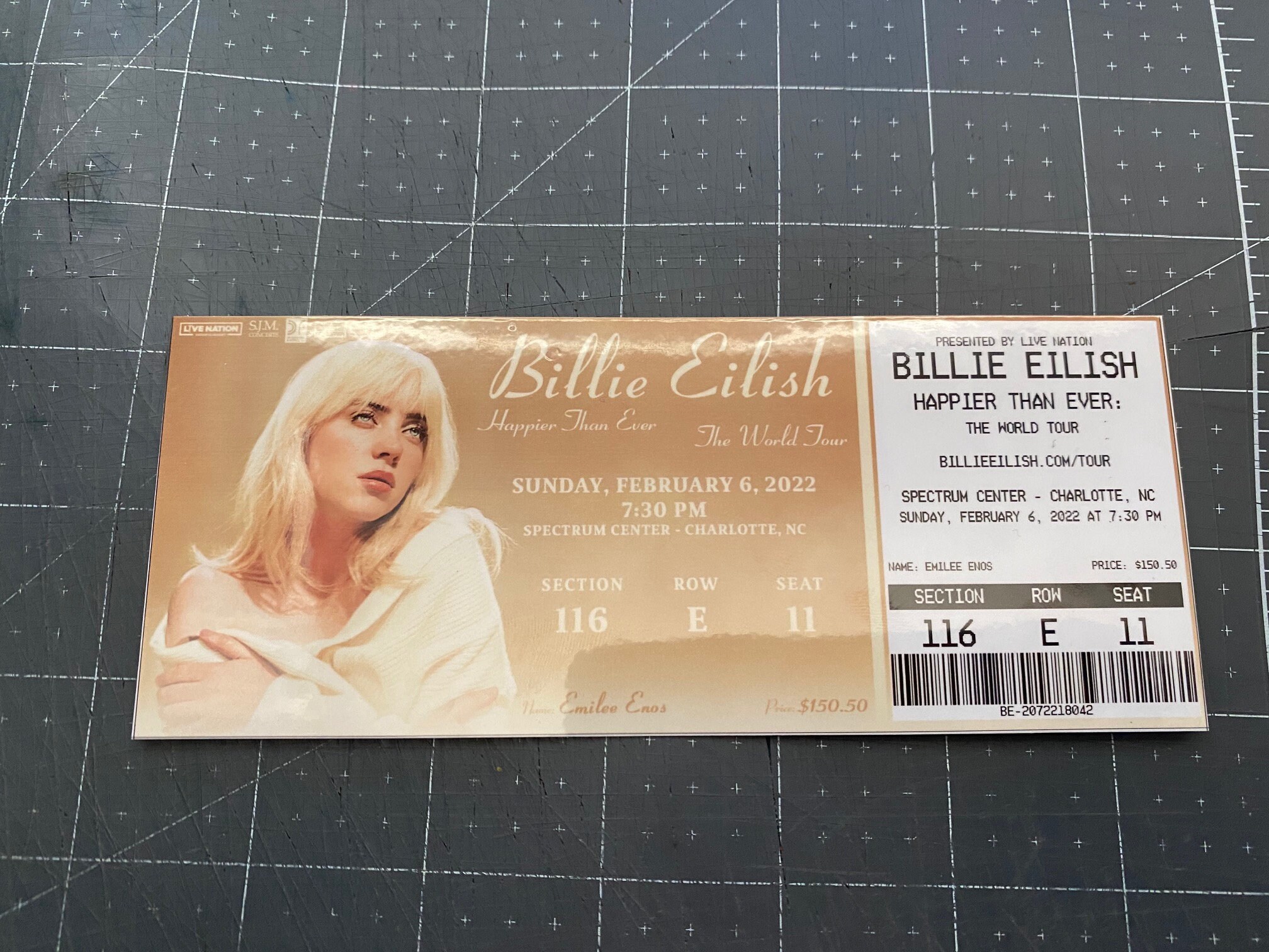 Happier Than Ever The World Tour Commemorative Concert Tickets | Etsy