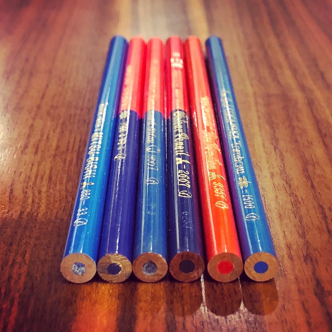 Vintage Colour Pencil Sampler Set of Six 6 Drawing | Etsy