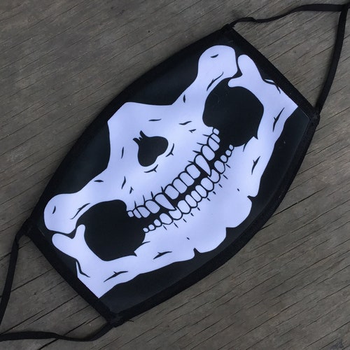 Skull Skeleton Face Mask Reusable Cotton Face Mask With | Etsy