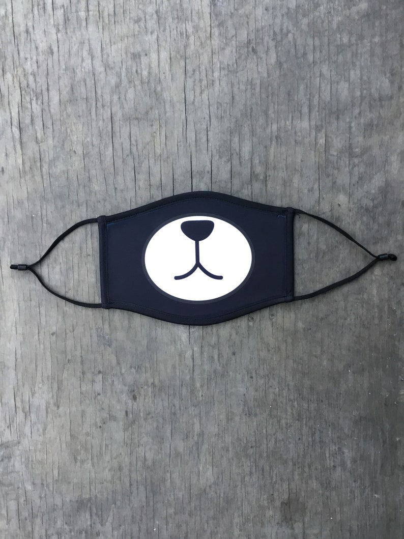 Cartoon Bear Face Mask Reusable Cotton Face Mask With Elastic - Etsy
