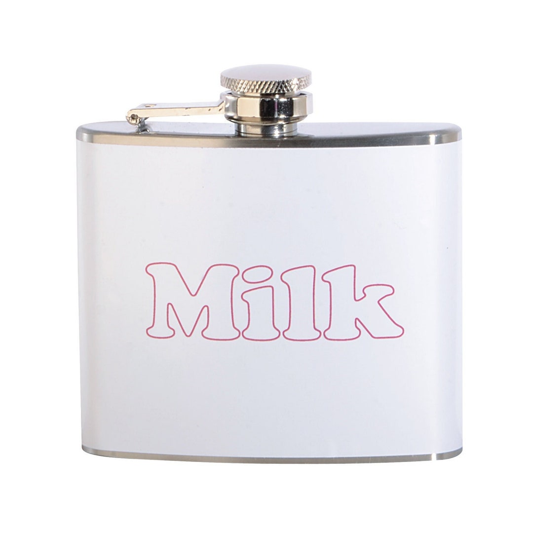 Milk Pink 5 Oz. Stainless Steel Flask, Party Favor, Funny Flask, Cute ...