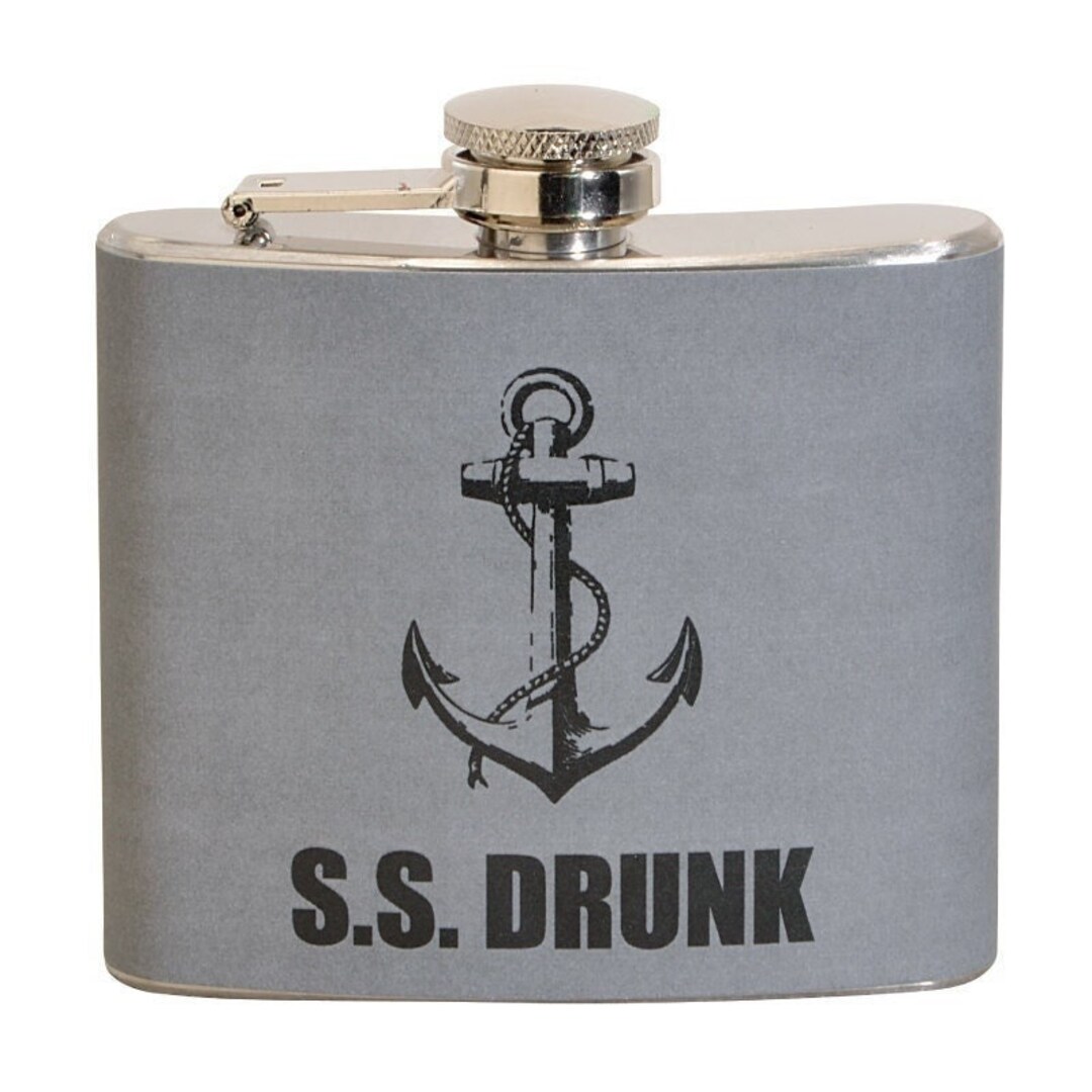 S.S. Drunk 5 Oz. Stainless Steel Flask, Party Favor, Funny Flask, Cute ...
