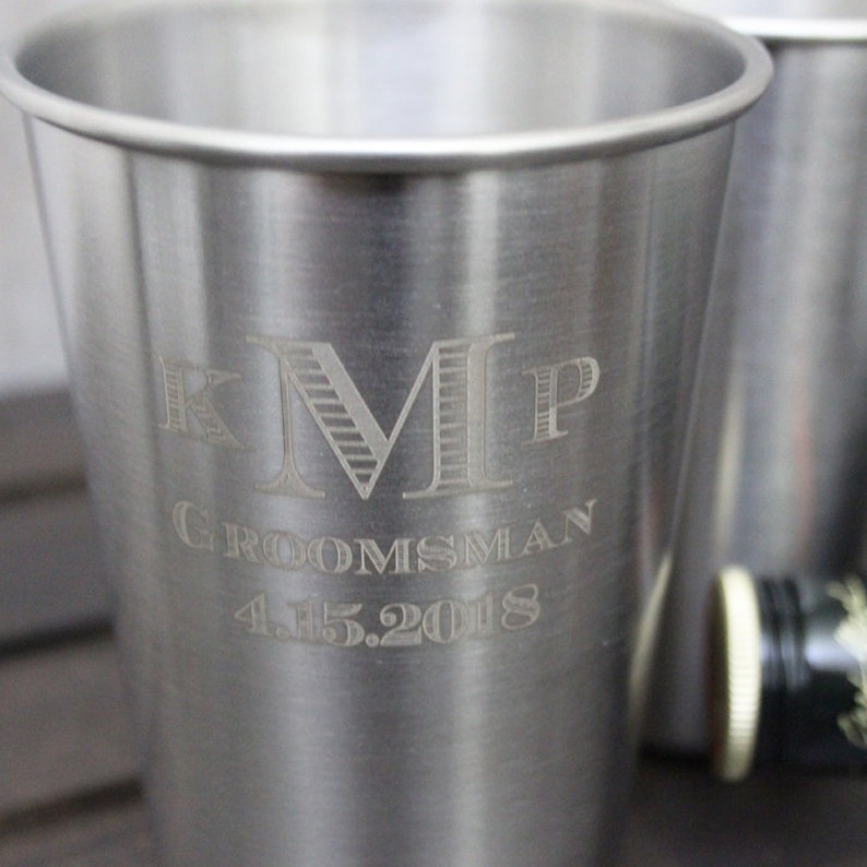Personalized Silver Stainless Steel Pint Glass Cup - Custom Pint Glass ...