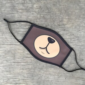 Cartoon Bear Face Mask, Reusable Cotton Face Mask With Elastic Ear Loop ...