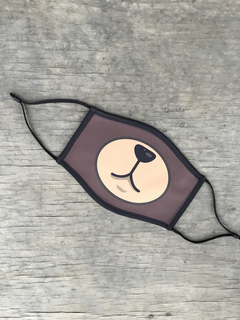 Cartoon Bear Face Mask Reusable Cotton Face Mask With Elastic - Etsy