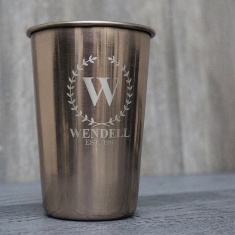 Personalized Copper Stainless Steel Pint Glass Cup Custom - Etsy