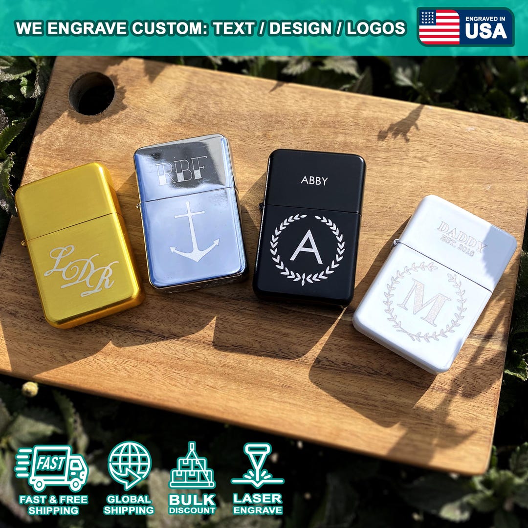 Personalized Black Engraved Lighter - Custom Lighter, Engraved Lighter ...