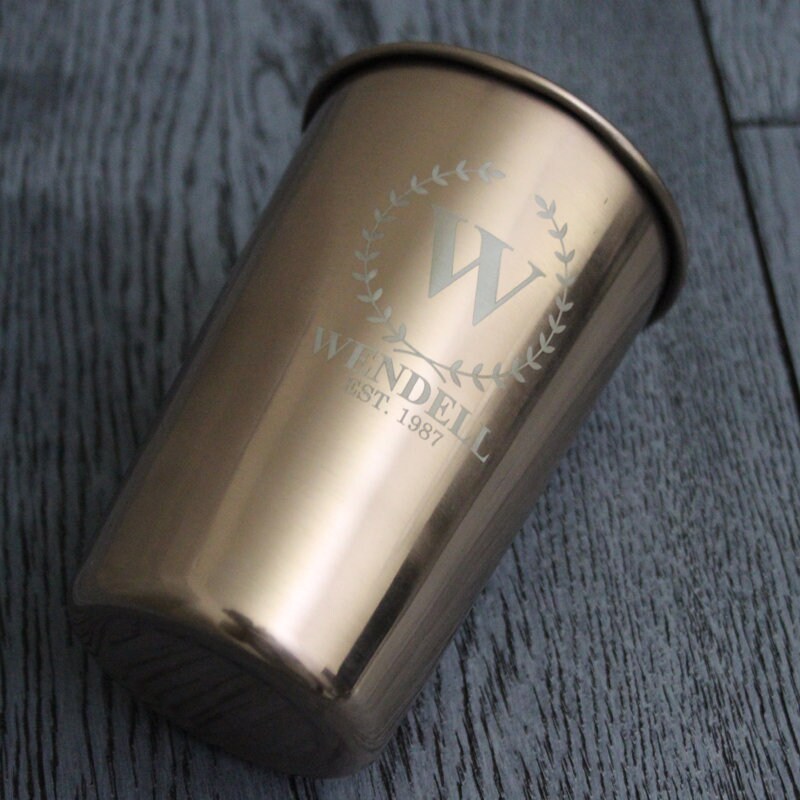 Personalized Copper Stainless Steel Pint Glass Cup Custom - Etsy