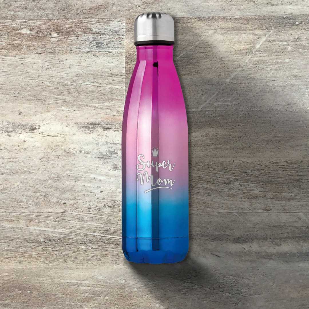 Gift for Mom, Personalized Cola Shaped Water Bottle, 17 Ounce, Double ...