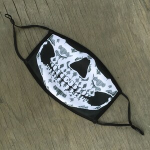 Skull Skeleton Face Mask, Reusable Cotton Face Mask With Elastic Ear ...