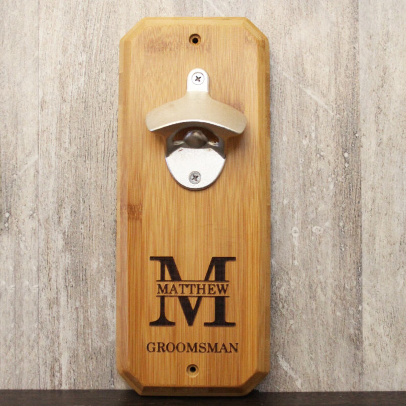 Personalized Bamboo Wall Mounted Bottle Opener Engraved - Etsy