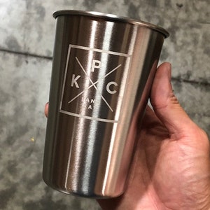 Personalized Copper Stainless Steel Pint Glass Cup - Custom Pint Glass ...