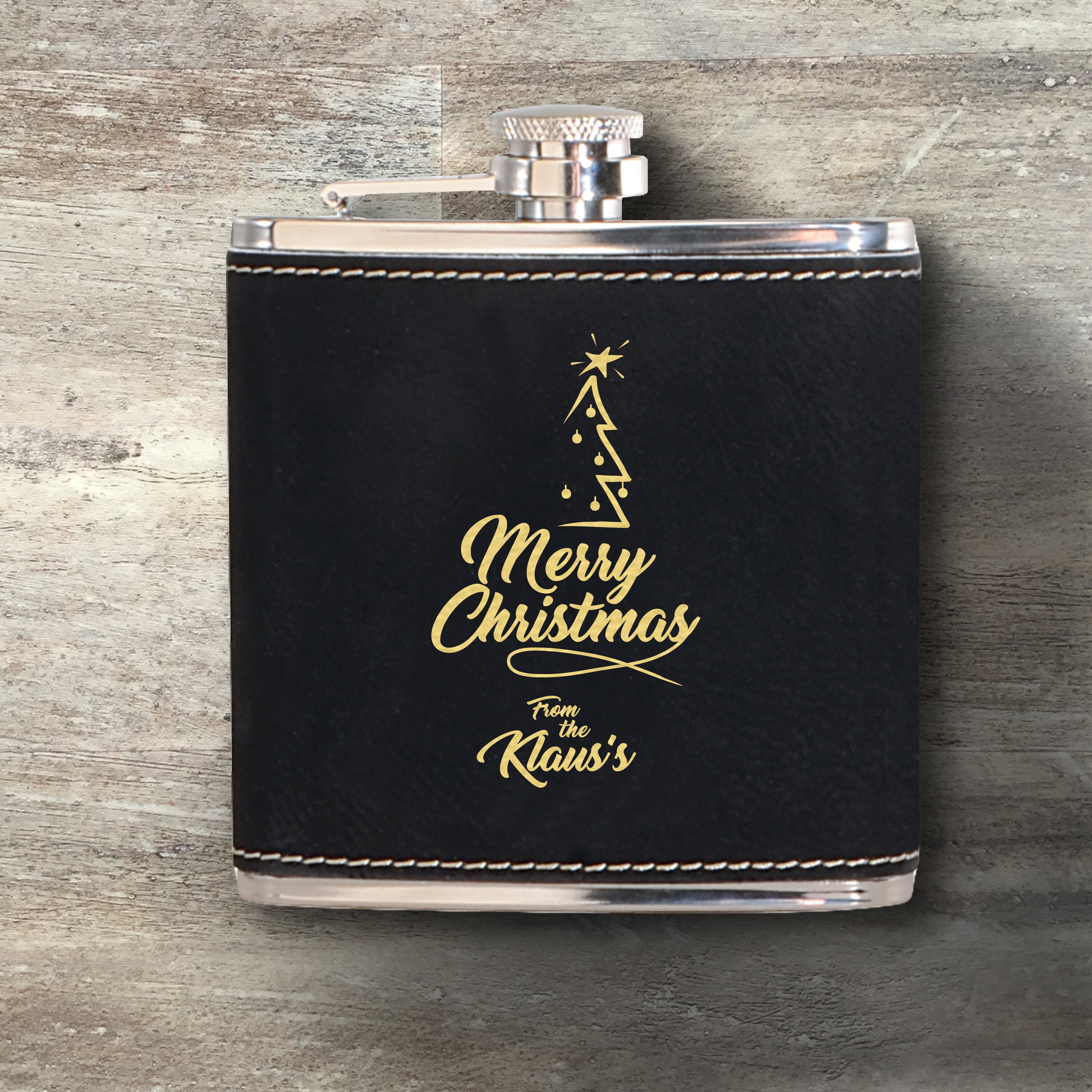 Ugly Christmas Party Gift, Personalized Leather Hip Flask, Custom ...