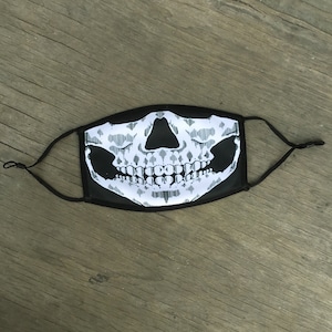 Skull Skeleton Face Mask, Reusable Cotton Face Mask With Elastic Ear ...