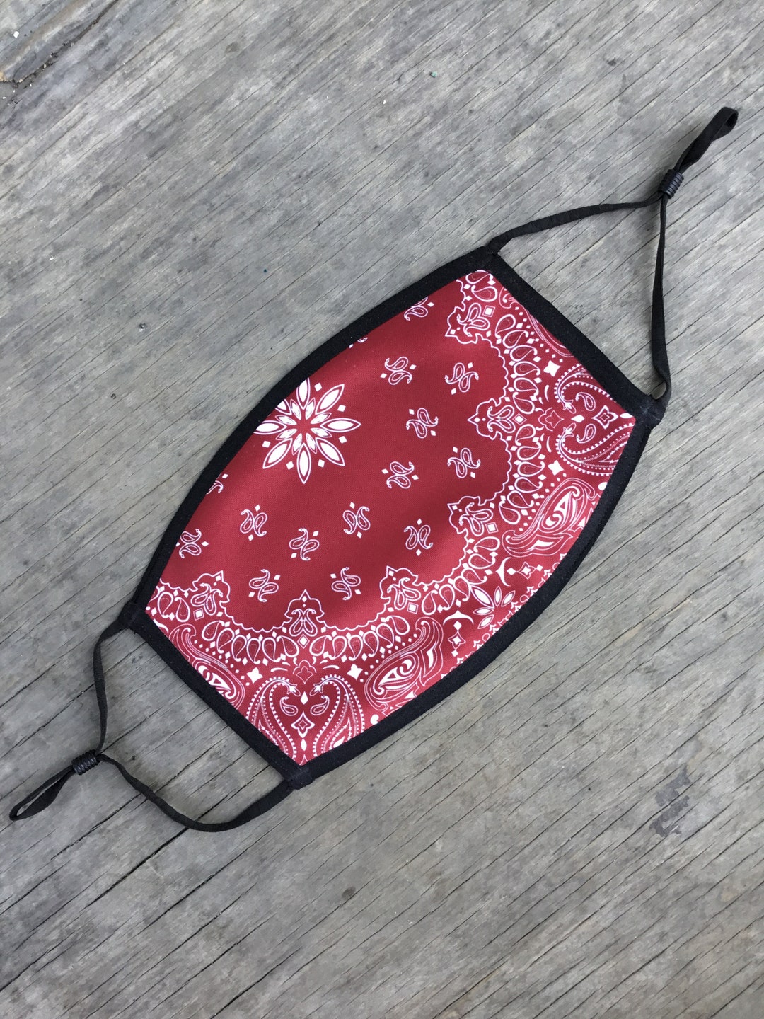 Red Bandana Face Mask, Reusable Cotton Face Mask With Elastic Ear Loop ...