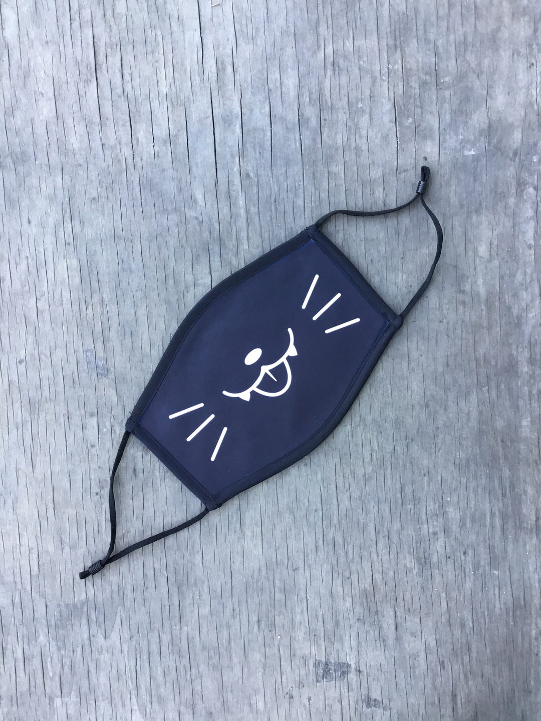 Cartoon Cat Face Mask, Reusable Cotton Face Mask With Elastic Ear Loop ...