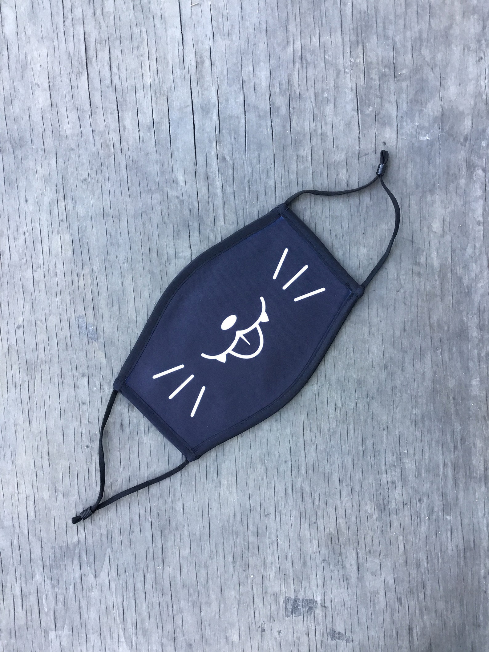 Cartoon Cat Face Mask, Reusable Cotton Face Mask With Elastic Ear Loop ...