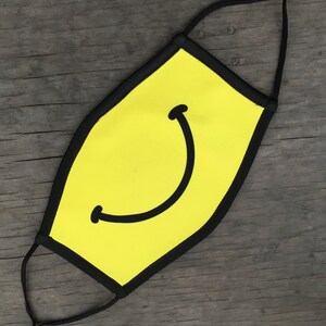 Smiley Face Happy Face Mask, Reusable Cotton Face Mask With Elastic Ear ...