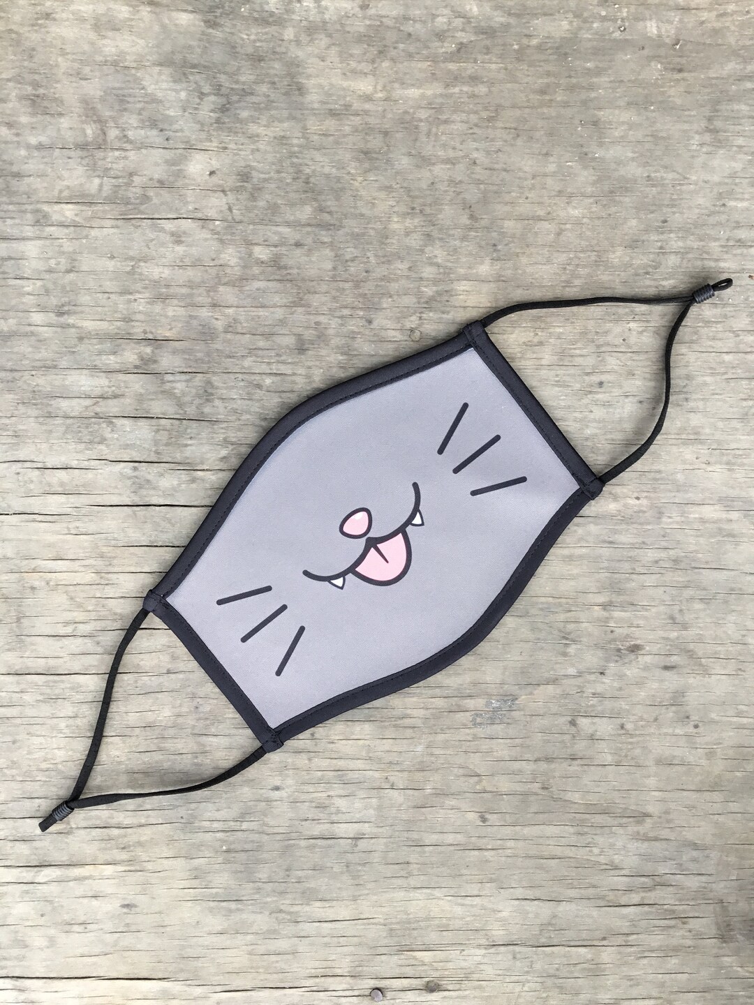 Cartoon Cat Face Mask, Reusable Cotton Face Mask With Elastic Ear Loop ...