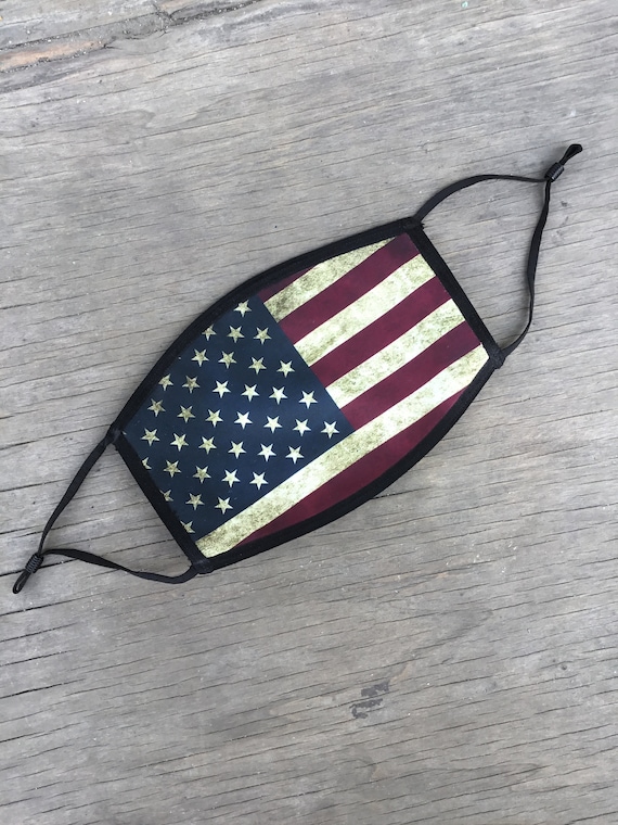 Vintage USA Flag Face Mask Reusable Cotton Face Mask With - Etsy