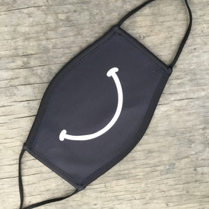 Smiley Face Happy Face Mask, Reusable Cotton Face Mask With Elastic Ear ...