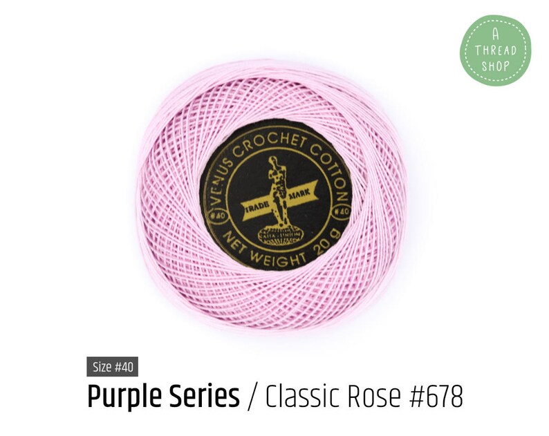 Cotton Thread Size #40 - Classic Rose #678 - Purple Series - VENUS ...