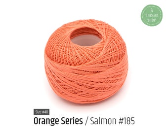 Cotton Thread Size #40 - Vermilion #176 - Orange Series - VENUS Crochet ...