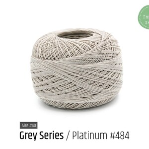 Cotton Thread Size #40 - Platinum #484 - Grey Series - VENUS Crochet ...