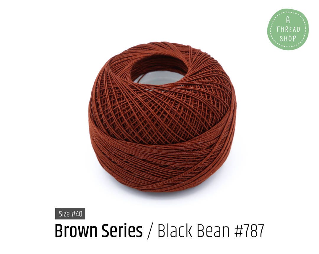 Cotton Thread Size #40 - Black Bean #787 - Brown Series - VENUS Crochet ...