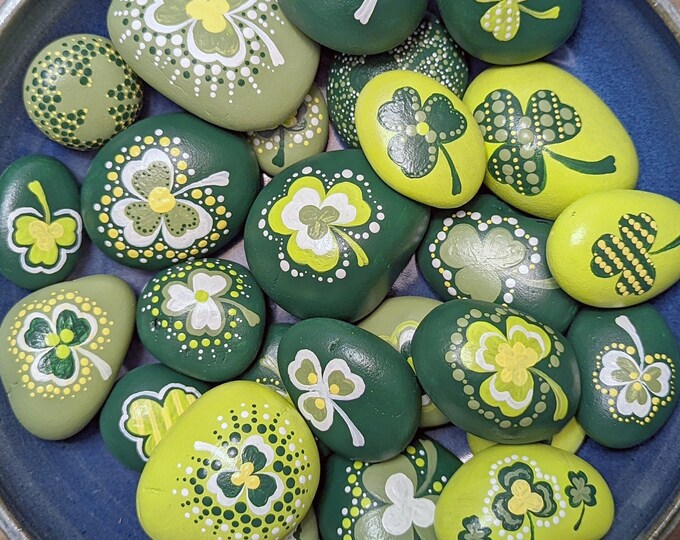 Shamrock Painted Rocks - Etsy