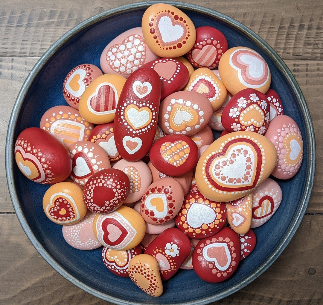 Valentine's Painted Rocks - Etsy