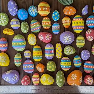 Easter Egg Painted Rocks - Etsy