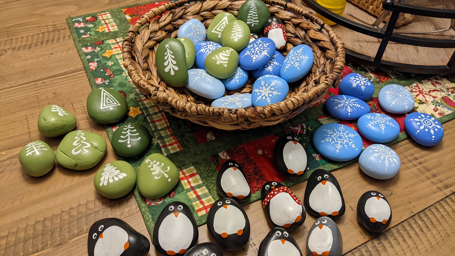 Snowflake Painted Rocks - Etsy
