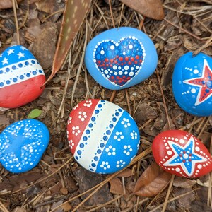 Patriotic Painted Rocks - Etsy