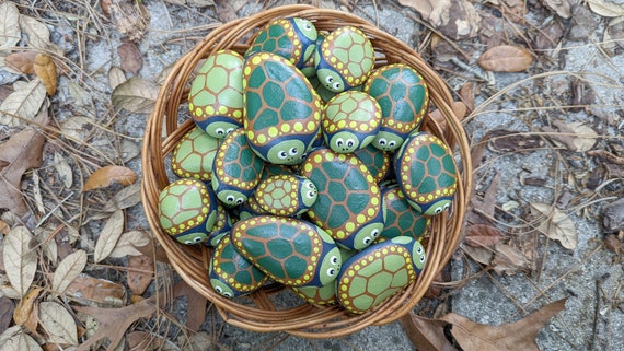 Turtle Painted Rocks - Etsy
