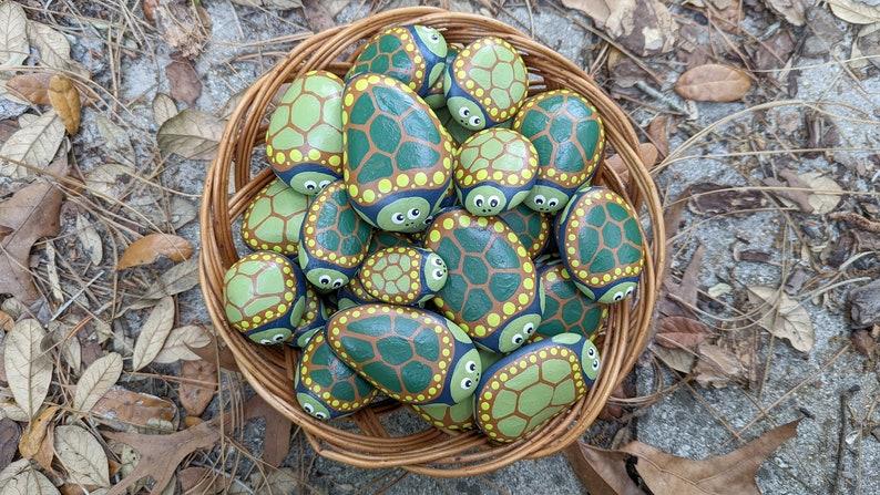 Turtle Painted Rocks - Etsy