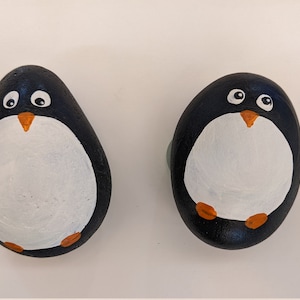 Penguin Painted Rocks - Etsy