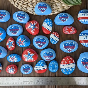 Patriotic Painted Rocks - Etsy