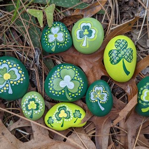 Shamrock Painted Rocks - Etsy