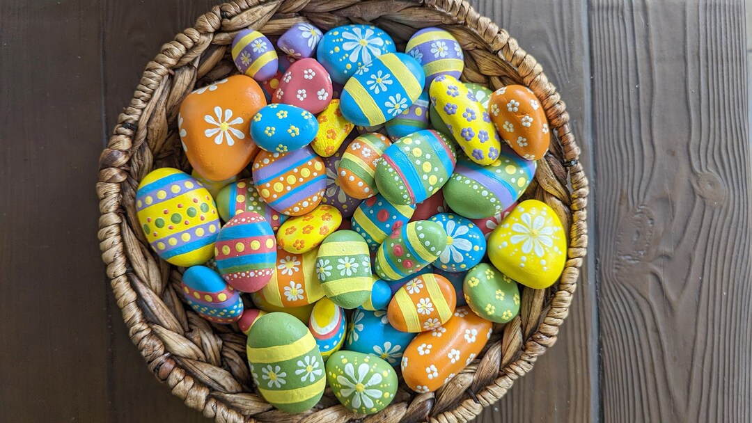 Easter Egg Painted Rocks - Etsy
