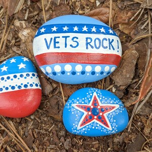Patriotic Painted Rocks - Etsy