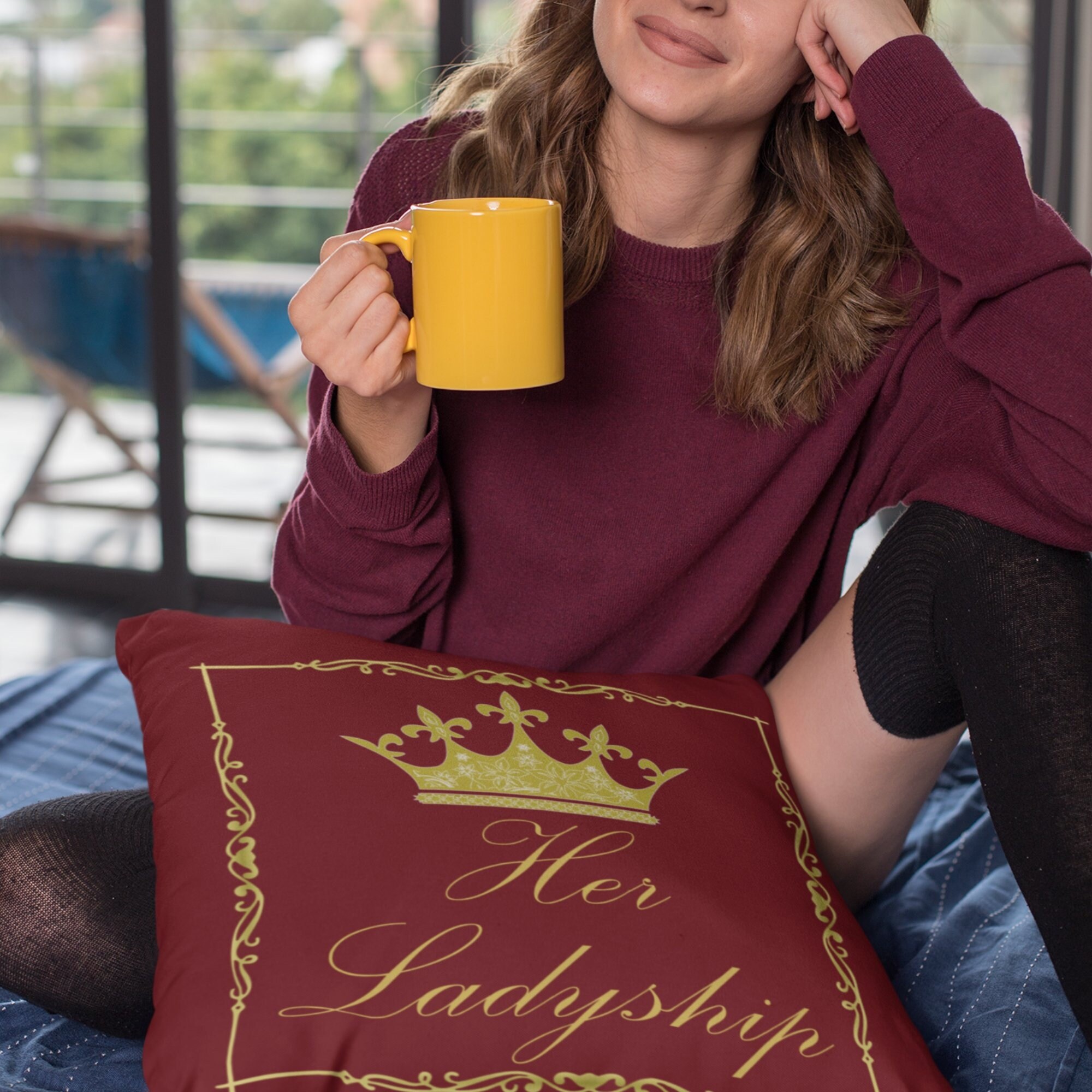 Her Ladyship Pillow, Royal Crown Throw Pillow, Novelty Gift for Her ...
