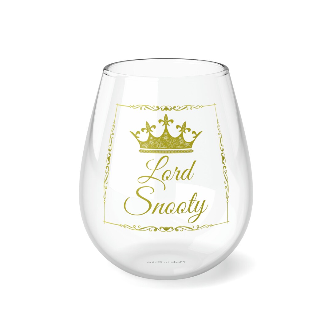Lord Snooty Stemless Wine Glass, 11.75oz, Funny Gift for Him - Etsy