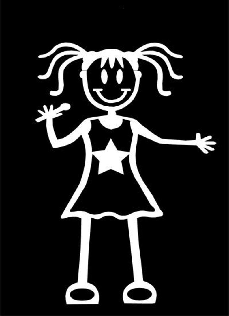 My Stick Figure Family Car Window Stickers Small Girl Singing - Etsy