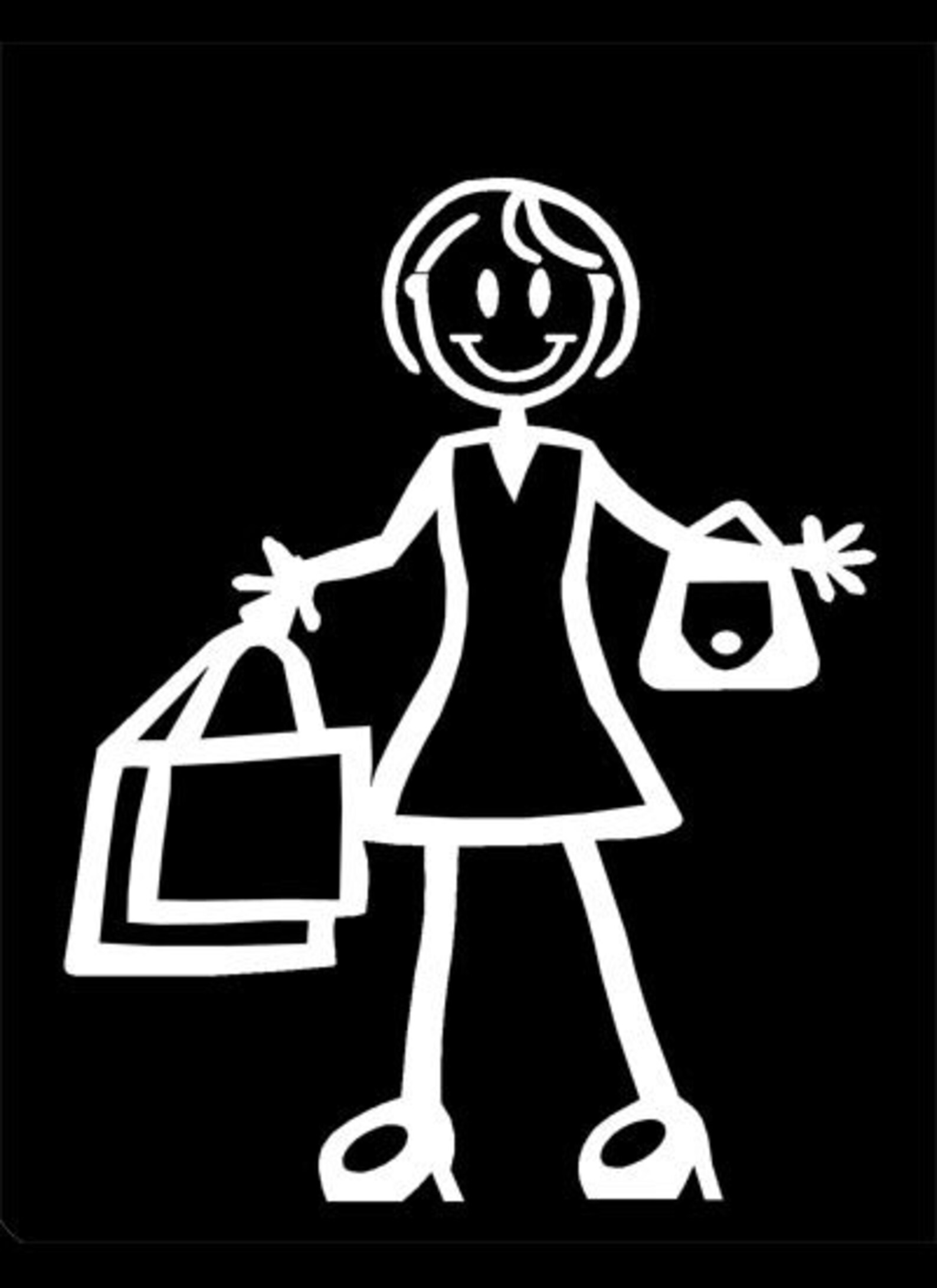 My Stick Figure Family Car Window Stickers Teen Girl Shopping | Etsy