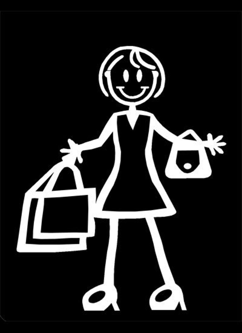 My Stick Figure Family Car Window Stickers Teen Girl Shopping - Etsy