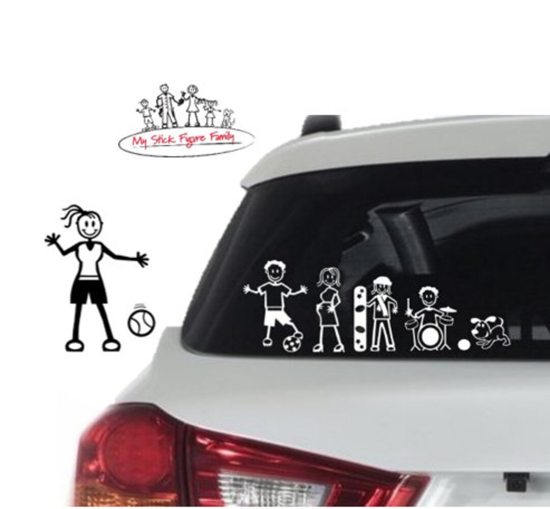 My Stick Figure Family Car Window Stickers Adult Female - Etsy