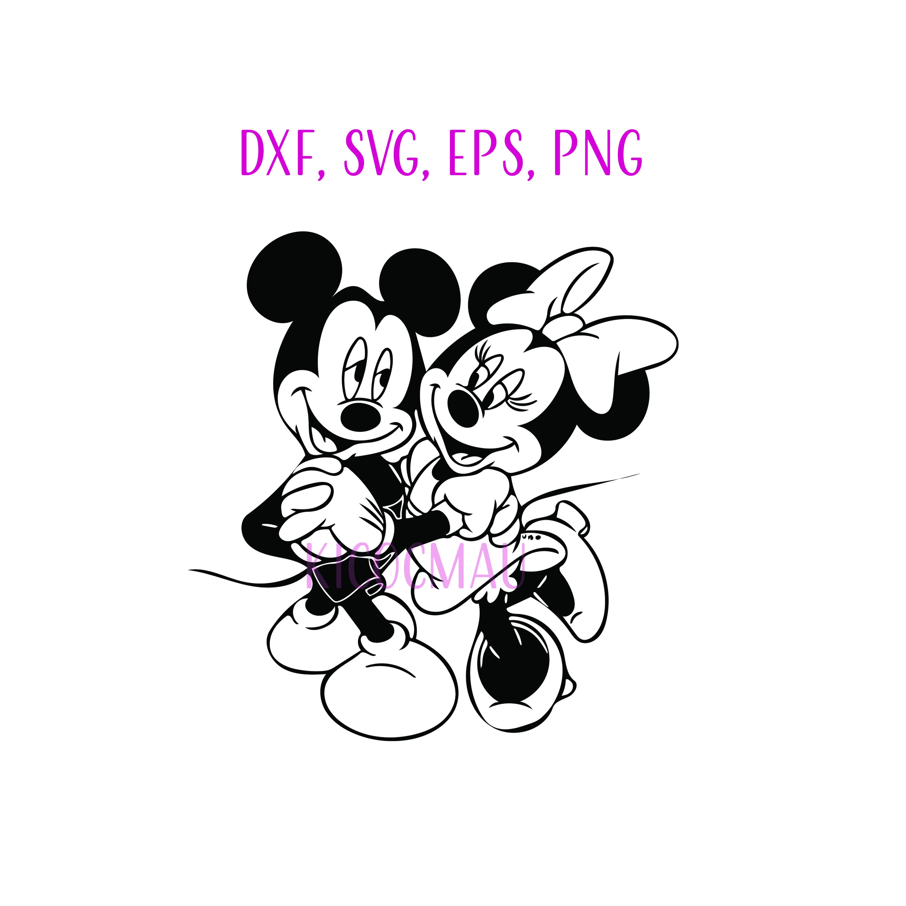 Mickey and Minney Mouse Vector - Etsy