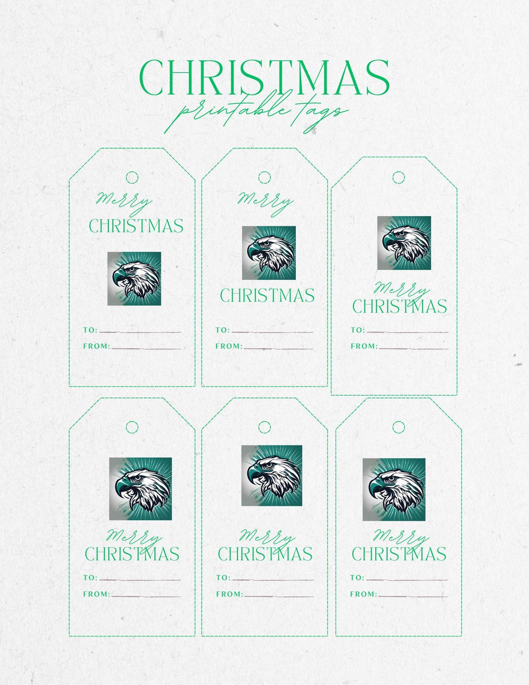 Printable Christmas Gift Tags Holiday Themed Gift Labels. Eagles ...