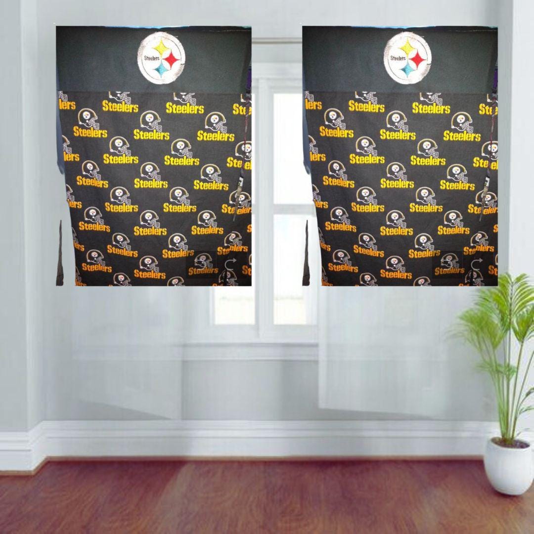 Steelers Curtains - Licensed NFL Cotton Window Panels (set of 2) - Etsy